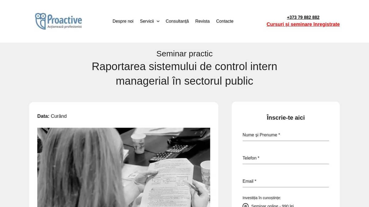 Raportarea sistemului de control intern managerial în sectorul public