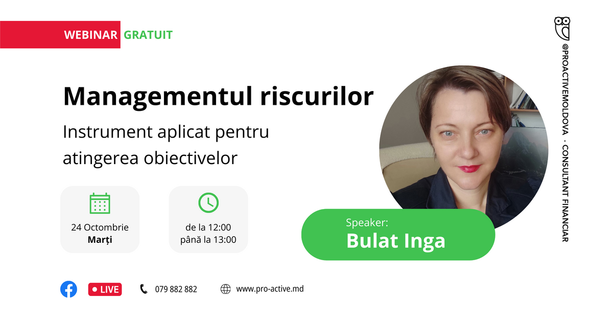 Webinar gratuit ”Managementul riscurilor – instrument aplicat pentru ...