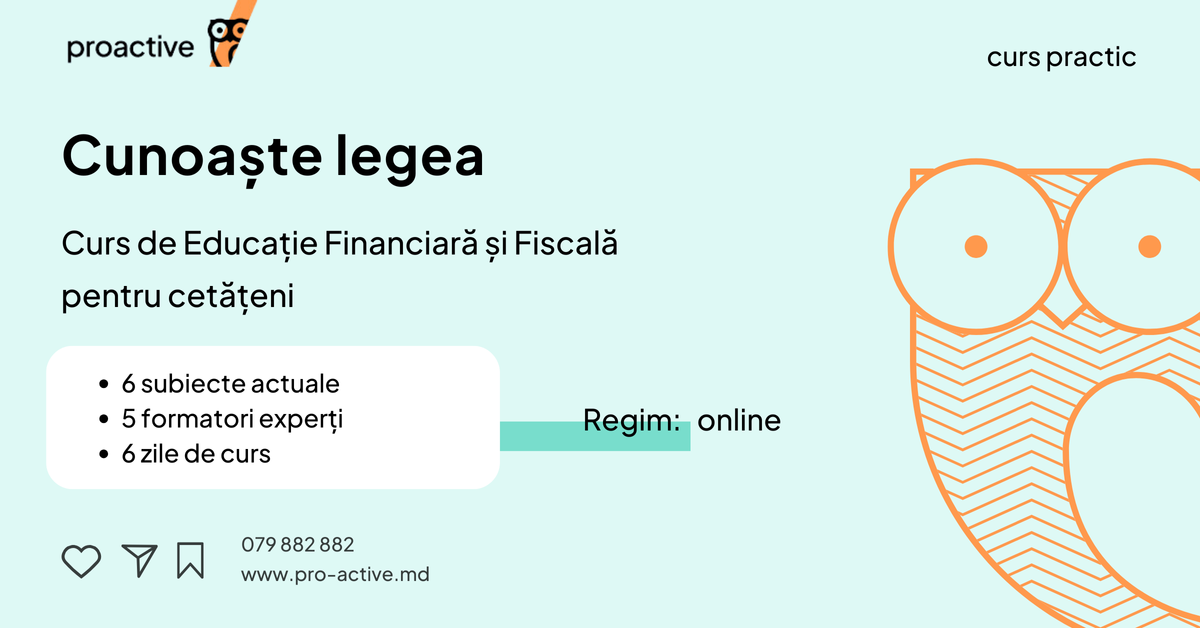 Curs de Educație Fiscală și Financiară pentru cetățeni